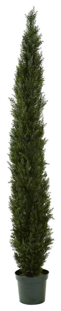 7' Mini Cedar Pine Tree With 3614 Tips In 12" Pot, 2 Tone Green, 8 ...
