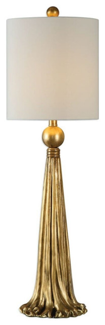 Paravani 37" Drapery Inspired Lamp in Antique Metallic Gold ...