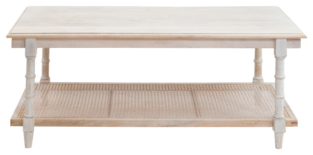 Chesterfield Wood & Cane Display Coffee Table With Turned Legs ...