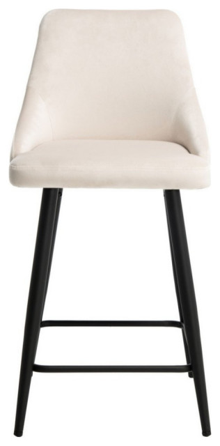 Alma Counter Stool, Set of 2, Beige/Gold - Midcentury - Bar Stools And ...