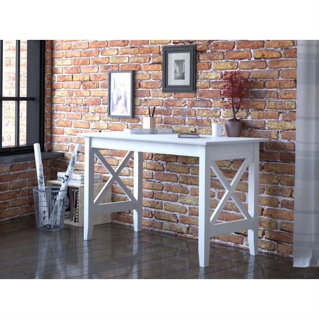 Lexi Work Table in White - Transitional - Desks And Hutches - by ...