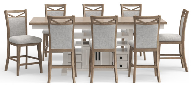 Parker House Americana Modern Island Counter Height Table With 8 chairs ...