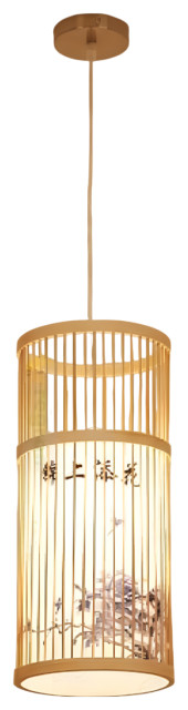 Ypres | Creative Drum Japanese Chandelier made of Bamboo and Silk for ...