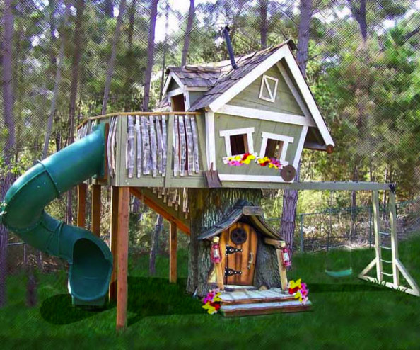 Monkey Mansion Treehouse - Eclectic - Outdoor Playhouses - by The Well ...