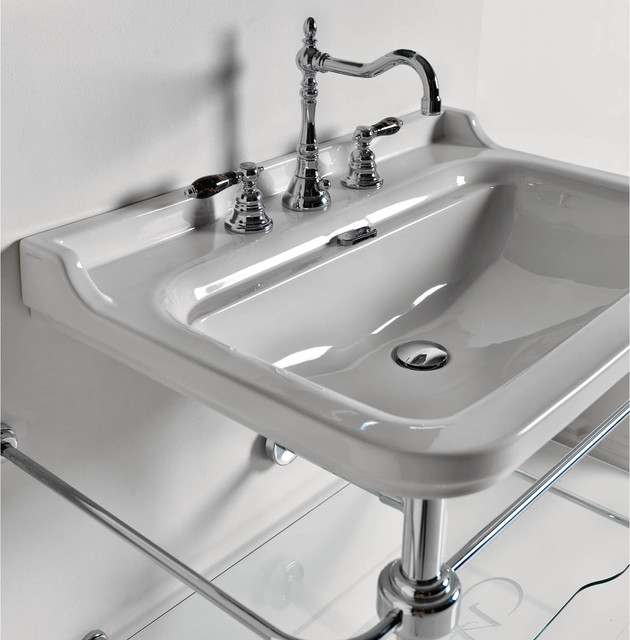 Waldorf Wall Mounted Ceramic Sink 23.6" - Transitional - Bathroom Sinks ...