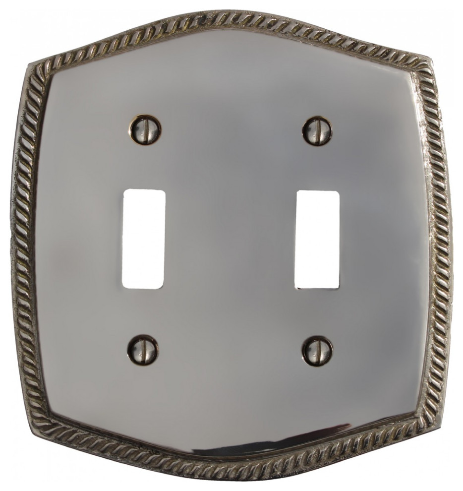 Double Toggle Switch Plate Chrome Decorative Classic Braided Switch ...