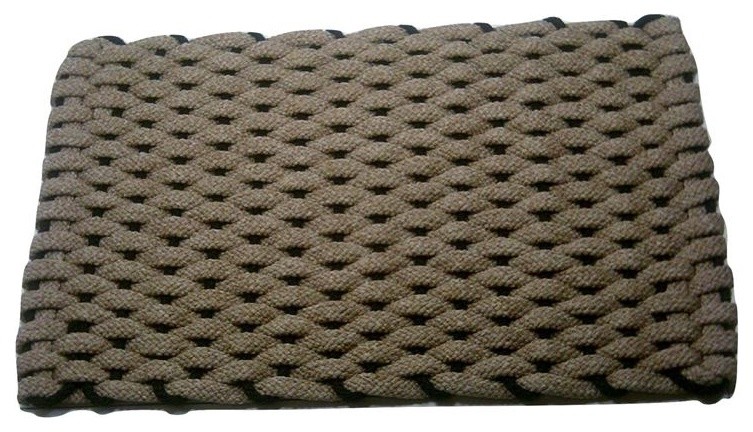Rockport Rope Door Mat, 20"x30", Tan With Black Insert - Contemporary ...