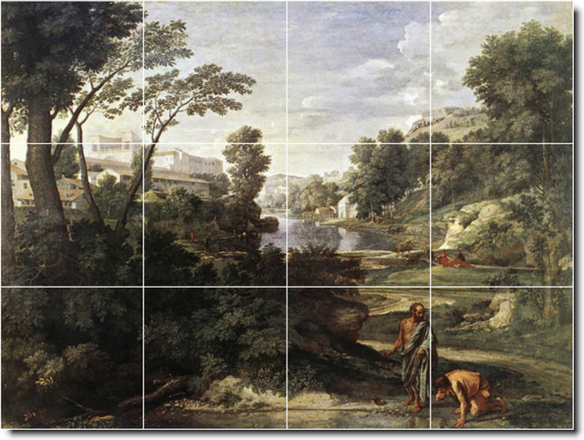 Nicholas Poussin Landscapes Painting Ceramic Tile Mural #384, 17" Wide ...