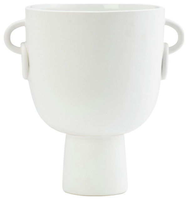 Cer, 10"h Vase With Handles, White - Contemporary - Vases - by Beyond ...
