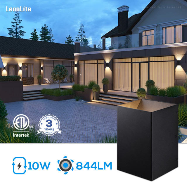 LED Square Up Down Wall Light Outdoor, CRI90+, 3000K Warm White ...