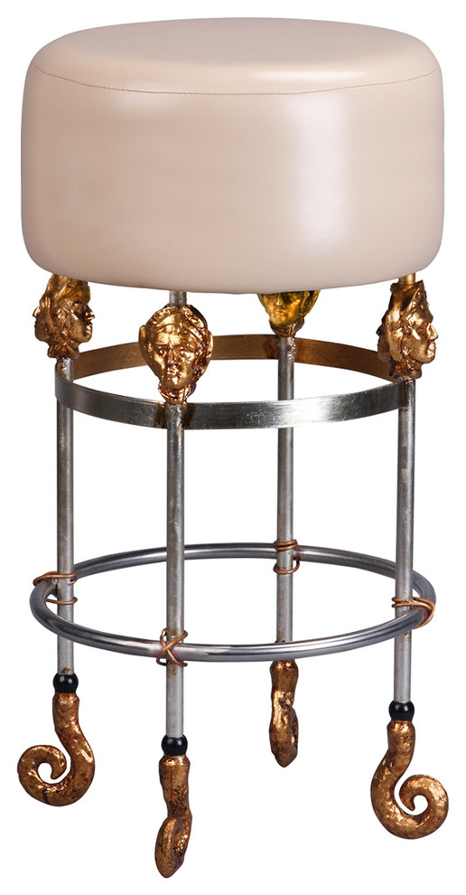 Armory Tall Putty Bar Stool - Traditional - Bar Stools And Counter ...