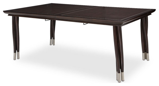 Aico Amini Paris Chic Rectangular Leg Dining Table in Espresso ...