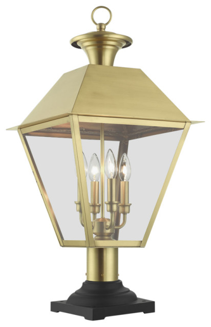 Wentworth 4 Light Natural Brass Outdoor Extra Large Post Top Lantern ...