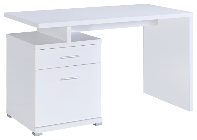 Irving 2-drawer Office Desk With Cabinet White - Contemporary - Desks ...