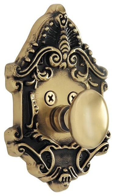 Victorian Plate Single Cylinder Deadbolt, Antique Brass, Backset Size ...