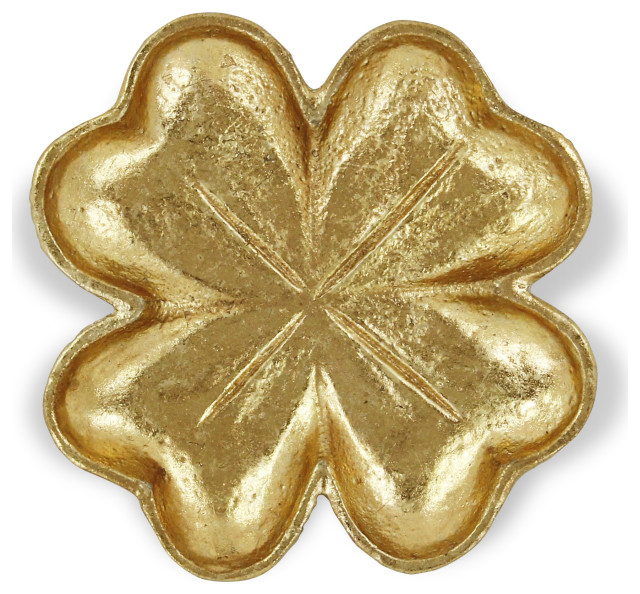Isano Golden Cast Iron Four Leaf Clover - Contemporary - Decorative ...