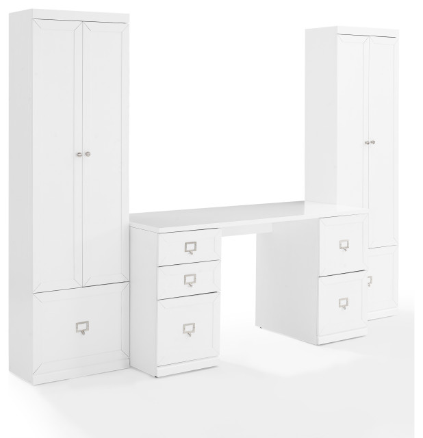 Harper 3Pc File Cabinet Desk Set - Transitional - Desks And Hutches ...