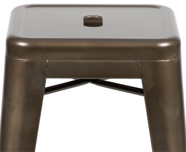 Flash Furniture 24" Industrial Metal Counter Stool in Gun Metal (Set of ...