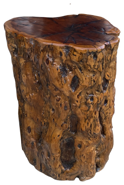 Raw Wood Rough Grain Finish Irregular Shape Short Stool Table Hcs7538 ...