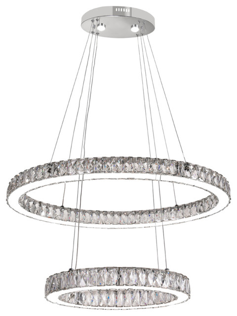 Florence LED Chandelier With Chrome Finish - Contemporary - Chandeliers ...