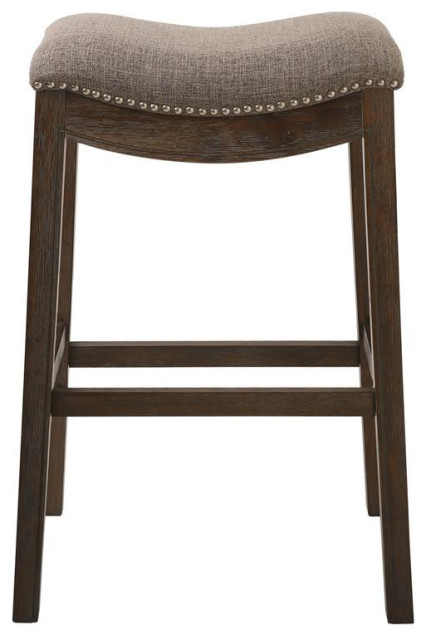 New Ridge Home Goods 30" Saddle Style Wood Bar Height Stool in Cobble ...