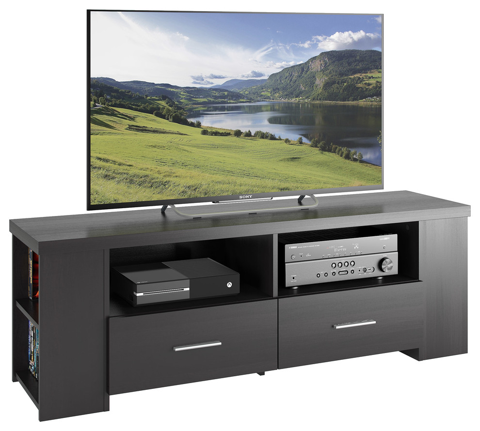 Bromley 60" TV and Component Bench, Ravenwood Black - Transitional ...
