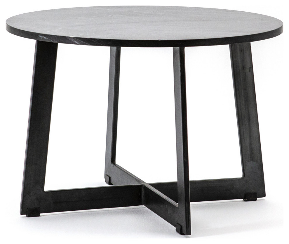 Round Black Marble Coffee Table (M), By-Boo Major - Industrial - Coffee ...
