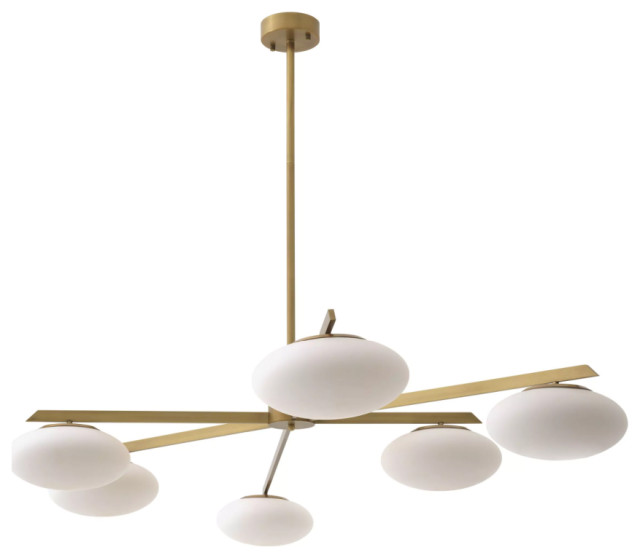 Elliptical White Glass Chandelier | Eichholtz Evergreen, Large ...