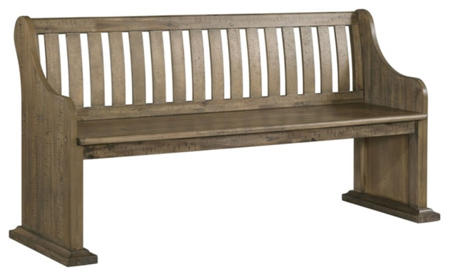 Picket House Furnishings Stanford Pew Bench in Gray - Transitional ...