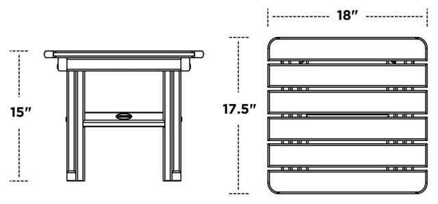 Polywood Square 18" Side Table - Transitional - Outdoor Side Tables ...