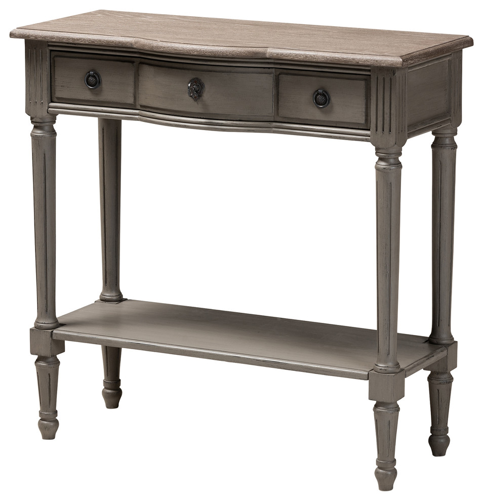 Ginny French Provincial Gray Finish 1-Drawer Wood Console Table ...