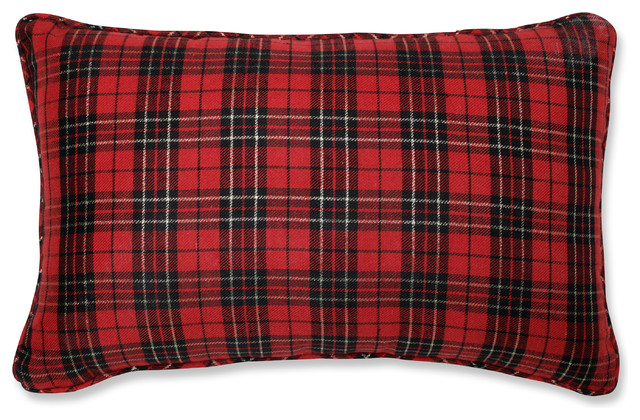 Holiday Plaid Red Rectangular Throw Pillow, Rectangular Throw Pillow ...