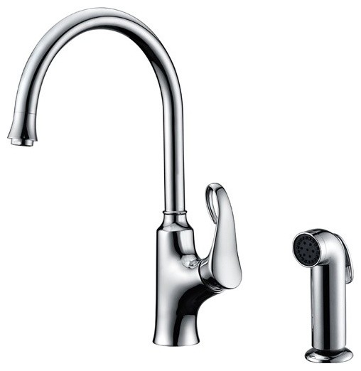 Dawn Single-Lever Kitchen Faucet With Side-Spray, Chrome - Transitional ...