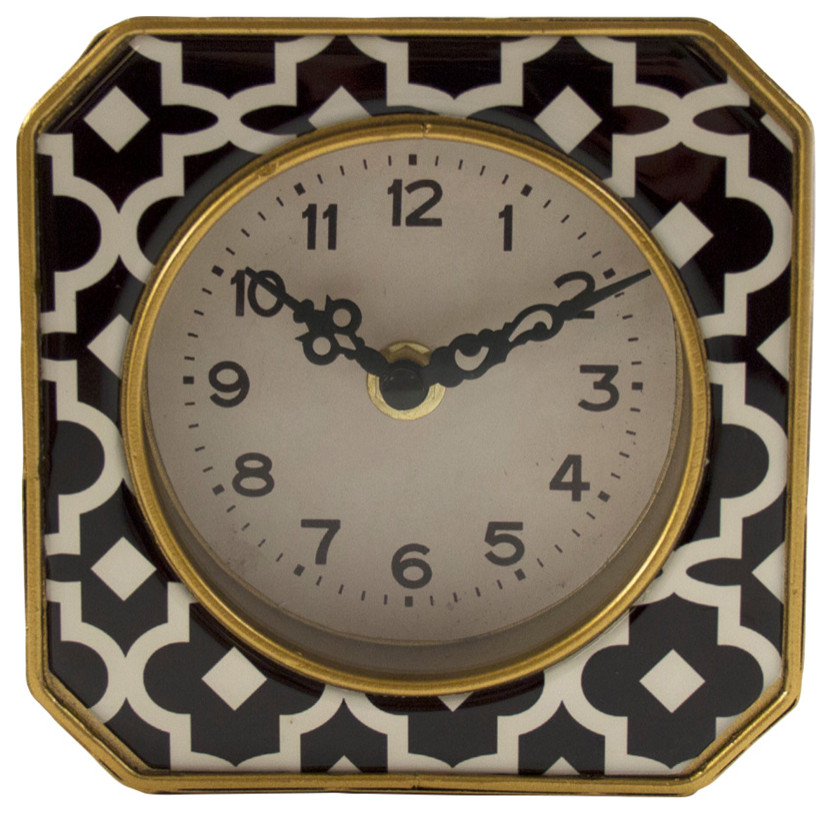 Black And White Pattern Clock, Black and White pattern - Mediterranean ...