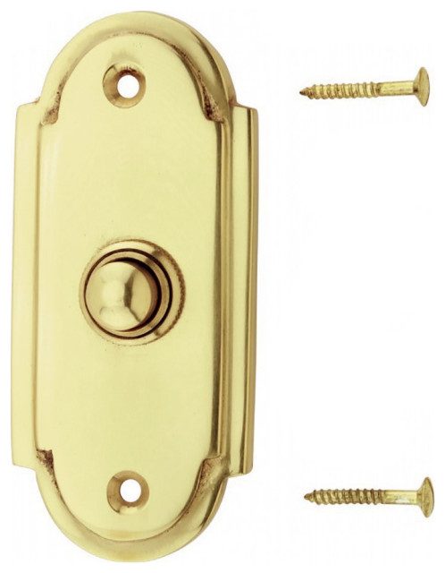 Colonial Brass Door Bell 4" Traditional Push Button Long Lasting ...