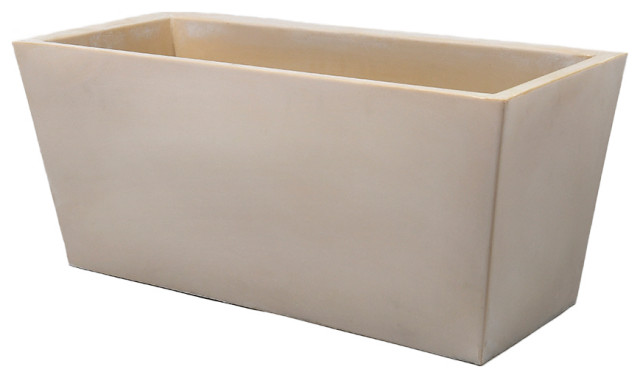 Serene Spaces Living Vintage White Stone Textured Planter Box, Large ...