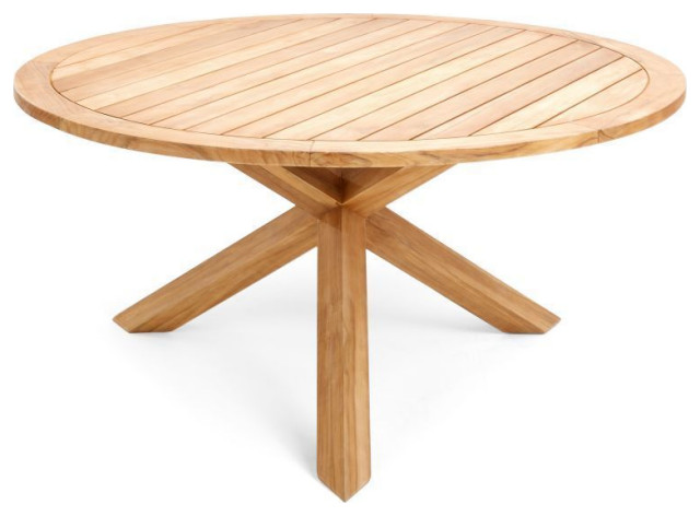 Winston All-Natural Teak Outdoor 60" Round Dining Table - Transitional ...