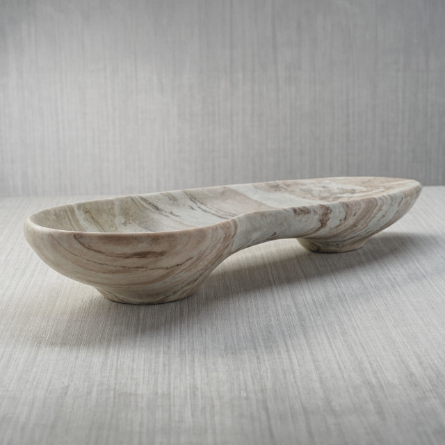 Altamura Large Organic Shape Marble Bowl - Contemporary - Decorative ...