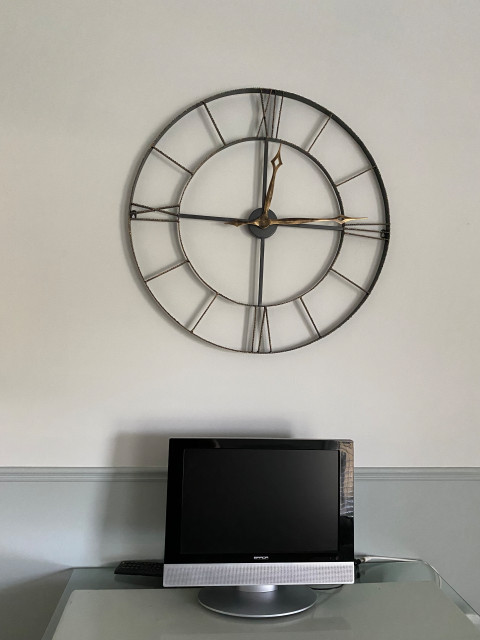 Round Wrought Iron Antique Wall Clock - Industrial - Wall Clocks - by ...