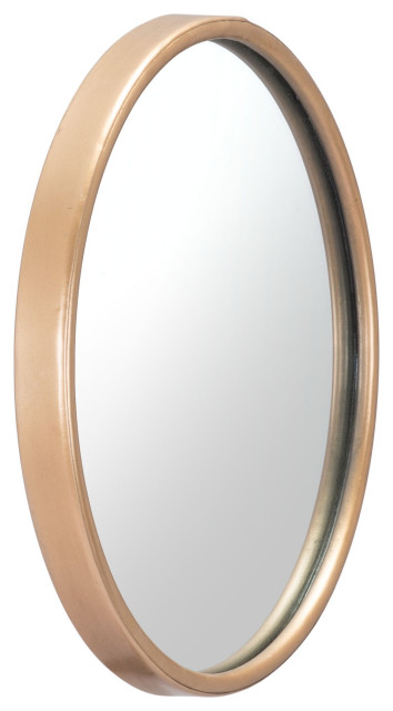 Gold Thick Border Round Mirror - Transitional - Wall Mirrors - by ...