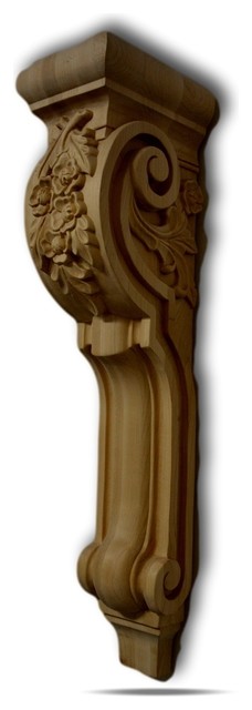 Low profile Maple Wood Corbel Flower Design - Traditional - Corbels ...
