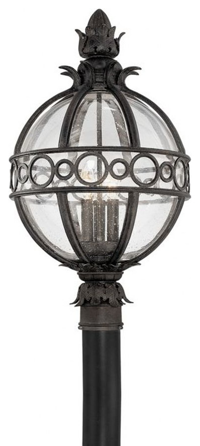 3 Light Large Outdoor Post Lantern-24 Inches Tall and 13.75 Inches Wide ...