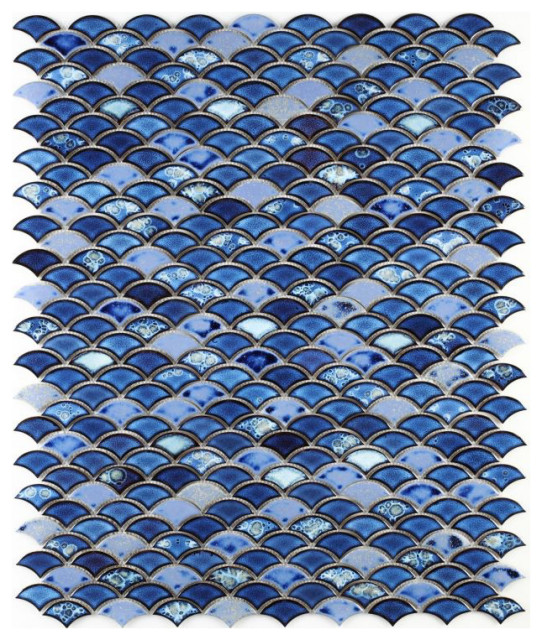 Dragon Scale Royal Blue 9.75 x 12 - Contemporary - Mosaic Tile - by ...