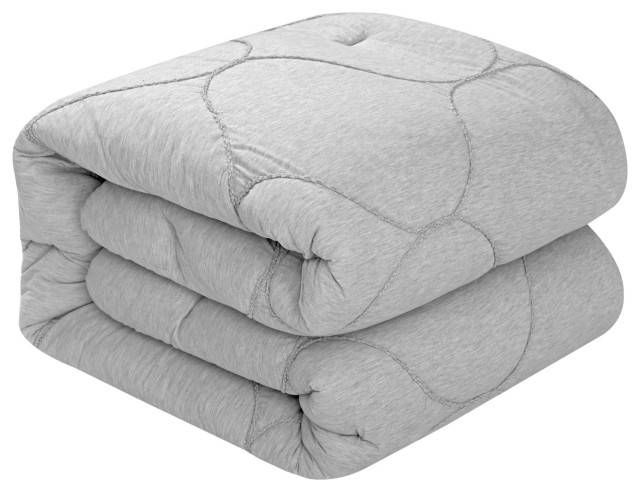 Gray Queen Polyester 180 Thread Count Washable Down Comforter Set ...