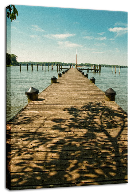 Endless Dock Rural Landscape Photograph Canvas Wall Art Print, 12" X 16 ...