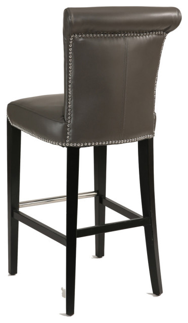 Gray Leather Counter Stool - Transitional - Bar Stools And Counter ...