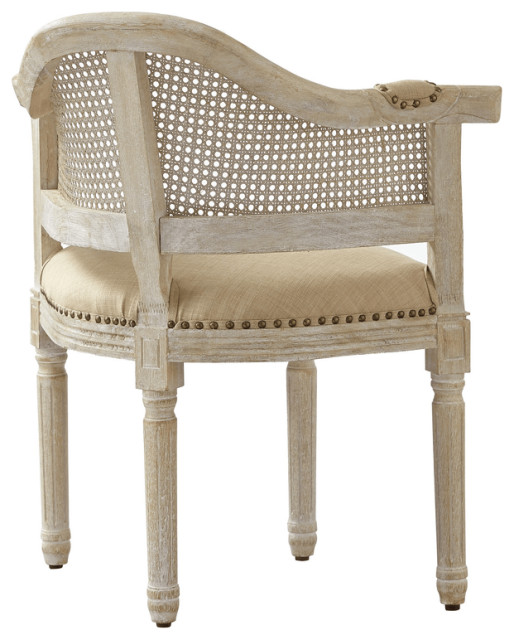 24" Beige Linen Arm Chair - French Country - Armchairs And Accent Chairs - by HomeRoots | Houzz
