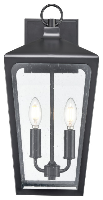 Brooks 2 Light 19" Tall Outdoor Wall Sconce Powder Coated Black ...
