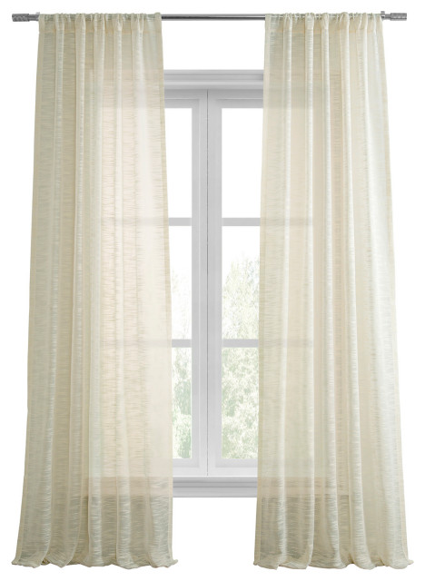 Open Weave Cream Linen Sheer - Transitional - Curtains - by Half Price ...