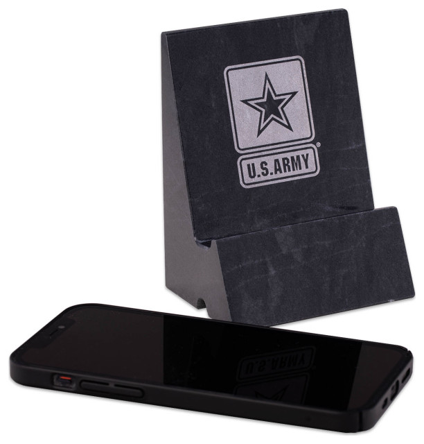 US Army Logo Genuine Marble Jet Black Cell Phone and Tablet Holder ...